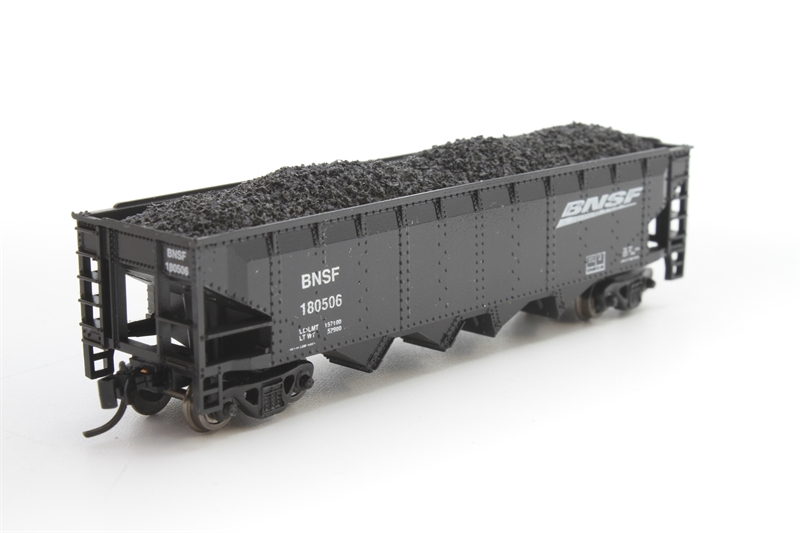 Con-Cor 0001-014491 4-bay offset side open hopper of the BNSF - black