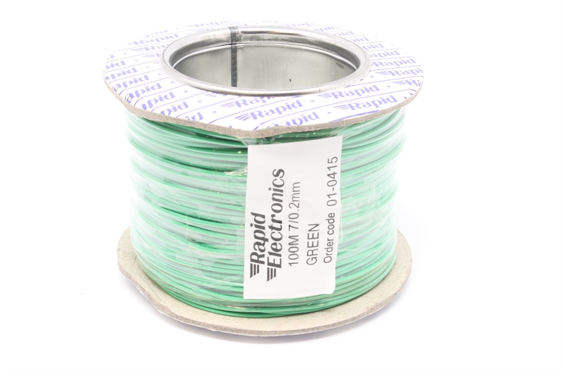 Rapid Electronics 01-0415 Green wire 100m (7.0x0.2mm) - Hattons