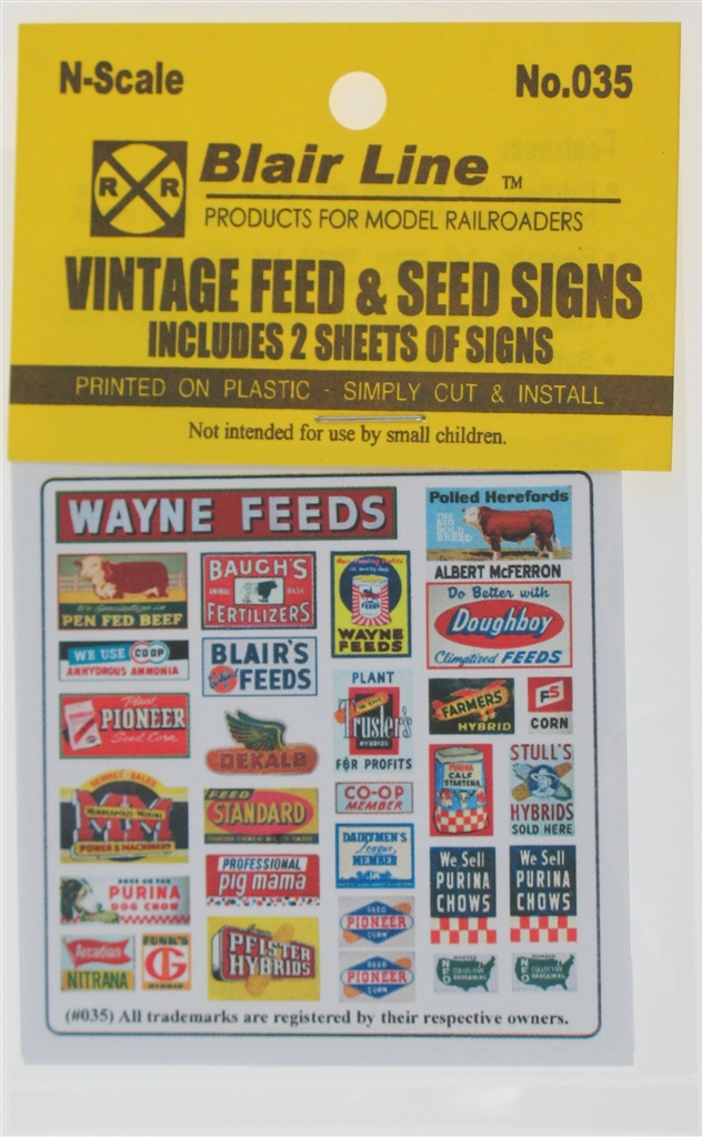 Blair Line 035BLN Vintage Feed and Seed Signs - Hattons