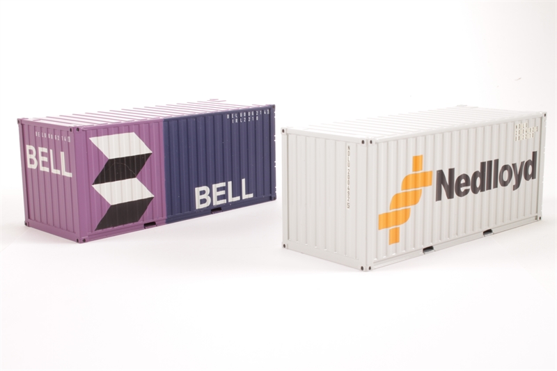WSI Models 04-1066 2 x 20ft Containers - 'Bell' & 'Nedlloyd'