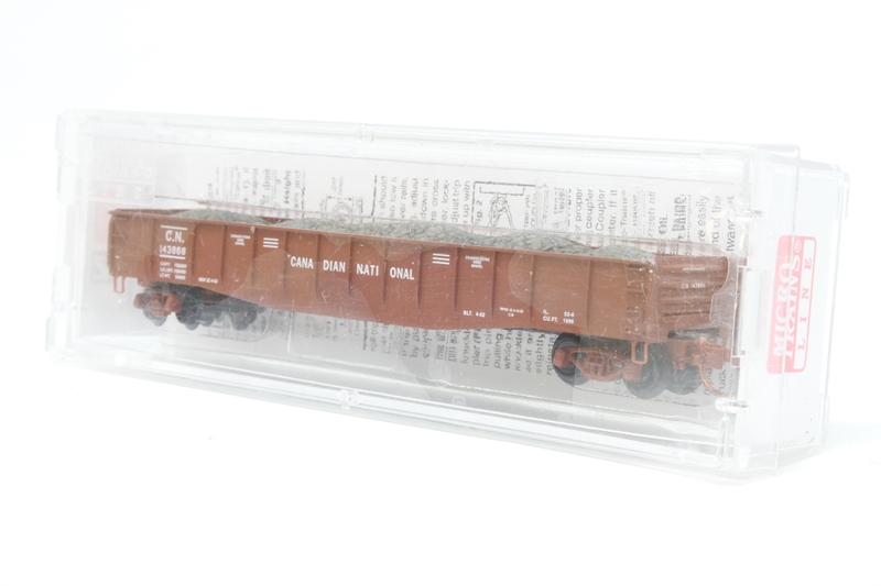 Micro-Trains 04600390 50' fishbelly side gondola with side mount brake