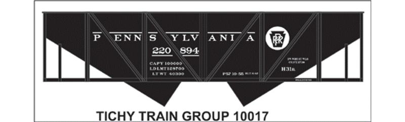 Tichy Train Group 10017NTTG Pennsylvania Railroad White Print decal set
