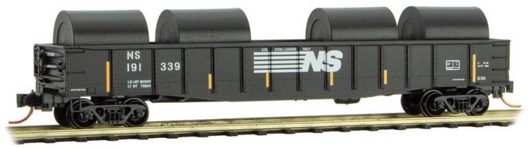 Micro-Trains 10500230 50' 14 panel fishbelly side fixed end gondola of