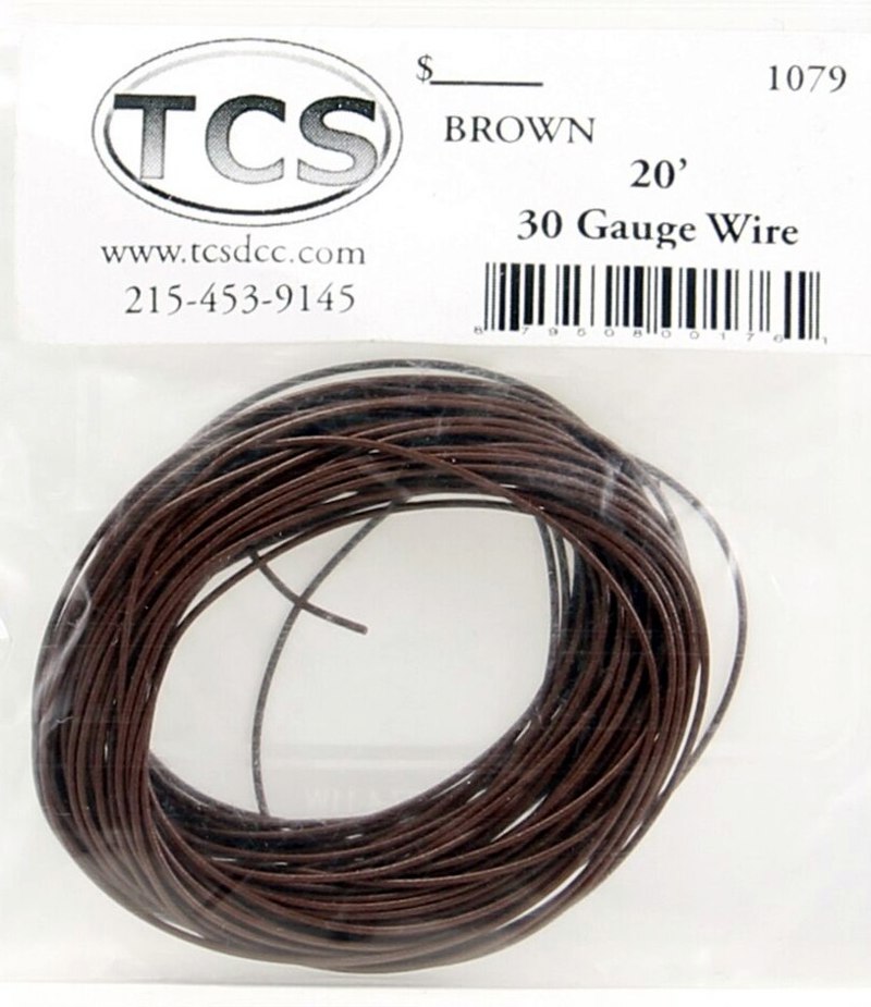 Train Control Systems (TCS) 1079TCS 30-Gauge Wire, 20' Roll (Brown)