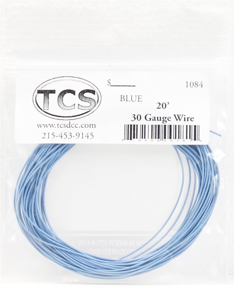 Train Control Systems (TCS) 1084TCS 30-Gauge Wire, 20' Roll (Blue)