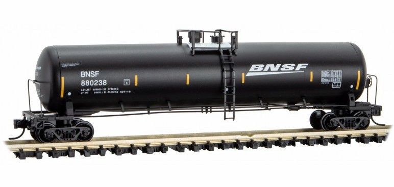 Micro-Trains 11000452 56' general service tank car of the BNSF - black