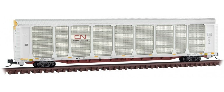 Micro-Trains 11100341 89' tri-level autorack of the Canadian National