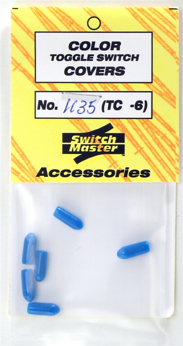 Builders in Scale 1135-6BUI Blue Toggle Switch Covers (6) - Hattons