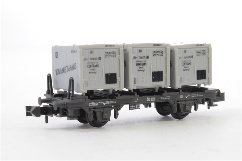 Minitrix 13536Mini Container Wagon with "Contrans" - Hattons