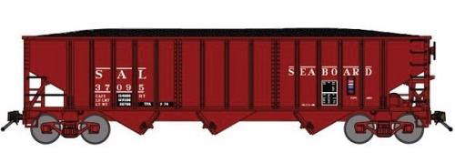 Bluford Shops 14491BLF 3-bay 70t 14-panel open hopper of the Seaboard ...