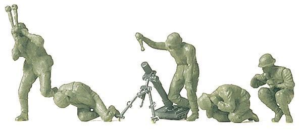 Preiser 16540PRE Former German Army WWII Unpainted Mortar Crew