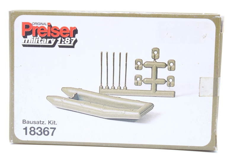 Preiser 18367 Rubber boat, paddles & life vests