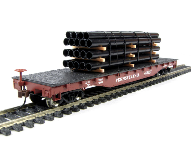 Bachmann USA 18908BAC American flat car with pipe load in Pennsylvania