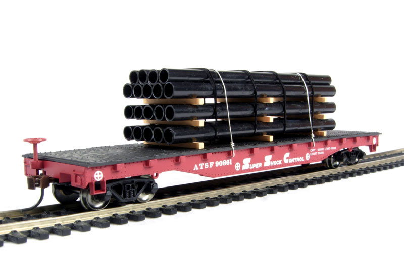 Bachmann USA 18913BAC American flat car with pipe load in - Hattons