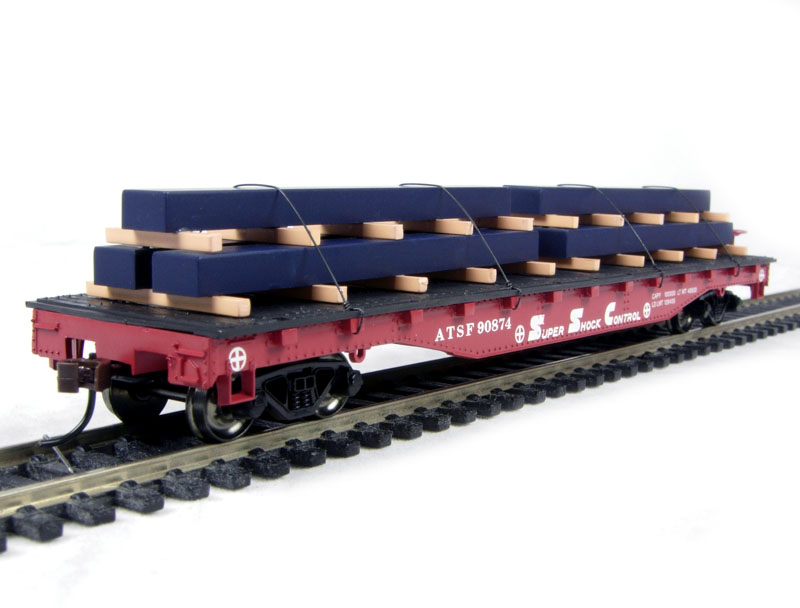 Bachmann USA 18914BAC American flat car with pipe load in Santa Fe ...
