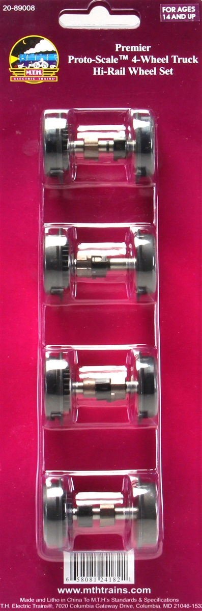 MTH 20-89008 Proto Scale 3 To 2 Rail 4 Wheel Truck Hi Rail Wheel Set Kit