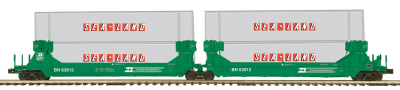 MTH 20-92253 2-Car Twin Stack Container Set, Burlington - Hattons