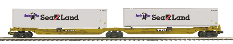 MTH 20-95321 2-Car Spine Car Set with Two 48' Containers, TTX (Sea Land)