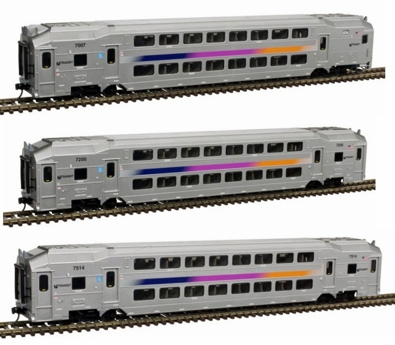 Atlas 20004829 Multi-Level Commuter Car Set, NJ Transit - Hattons