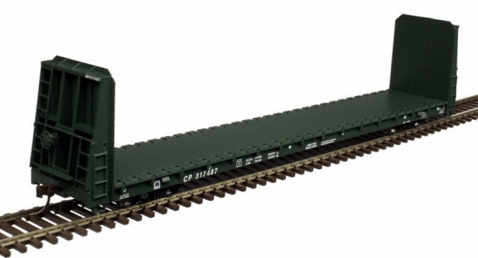 Atlas 20005067 62' Bulkhead Flat Car, Canadian Pacific 317487