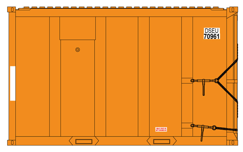 Atlas 20006096 20' High Cube MSW Trash Containers, DSEU 1