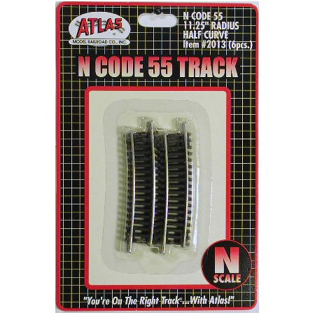 Atlas 2013ATL Code 55 Track 11.25" Radius 1/2 Curve