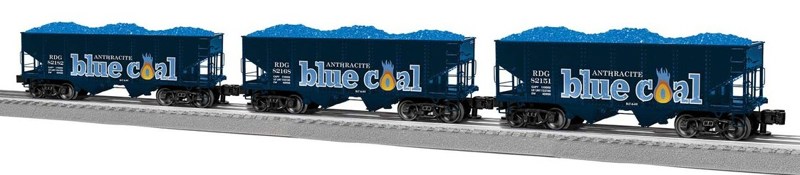 Lionel 2026700 2-Bay Hoppers, Blue Coal (3) - Hattons