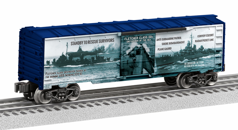 Lionel 2138140 WWII MUSA Box Car, Fletcher Class Destroyer