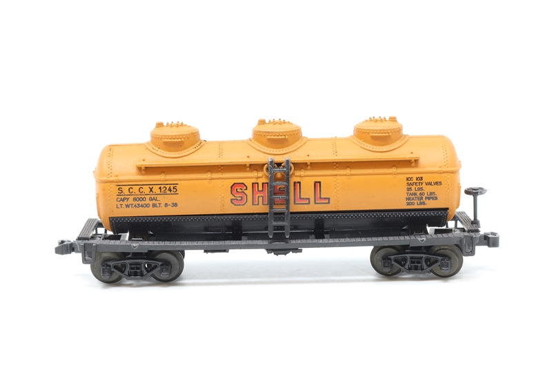 Atlas 2291ATL 40' 3-dome tank car of Shell Oil - orange 1245 - Hattons