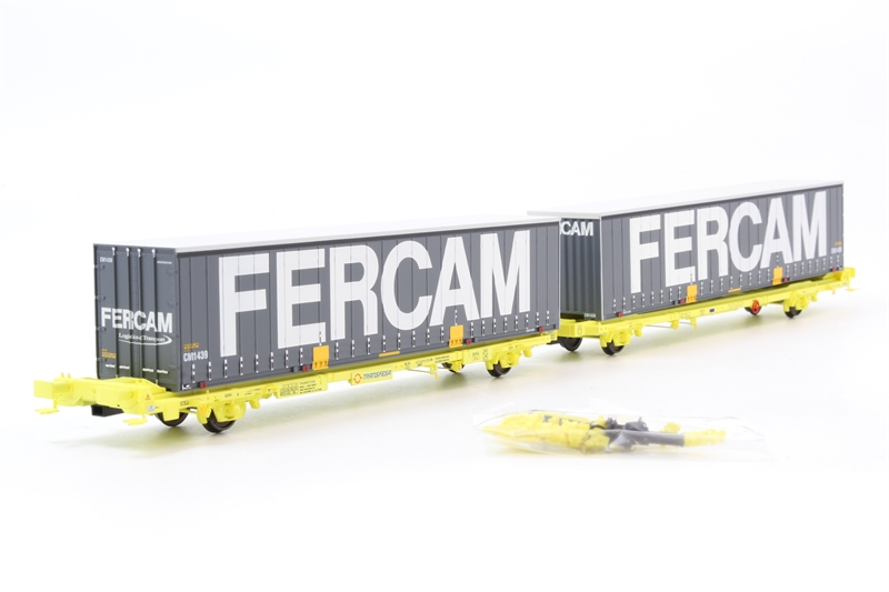 Sudexpress 23317SUD Twin intermodal cars with 45' container loads