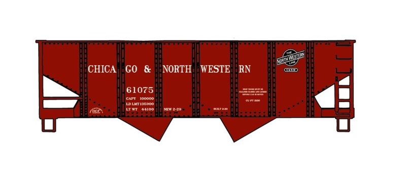 Accurail 24251-61075ACU USRA Hopper Kit, Chicago and North Western #61075