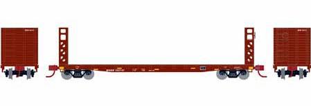 Athearn 24302ATH 53' 6 Inch GSC bulkhead flat car of the BNSF - brown