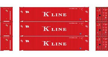 Athearn 24554ATH 45' containers 'K-Line' - pack of 3 - Hattons