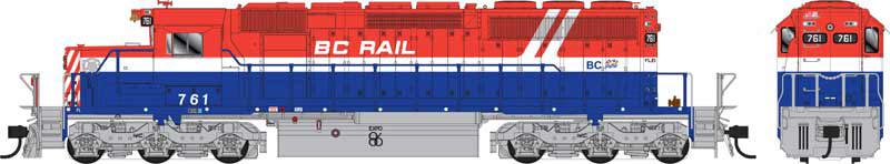 Bowser 25020BOW GMD SD40-2 of the BC Rail #761
