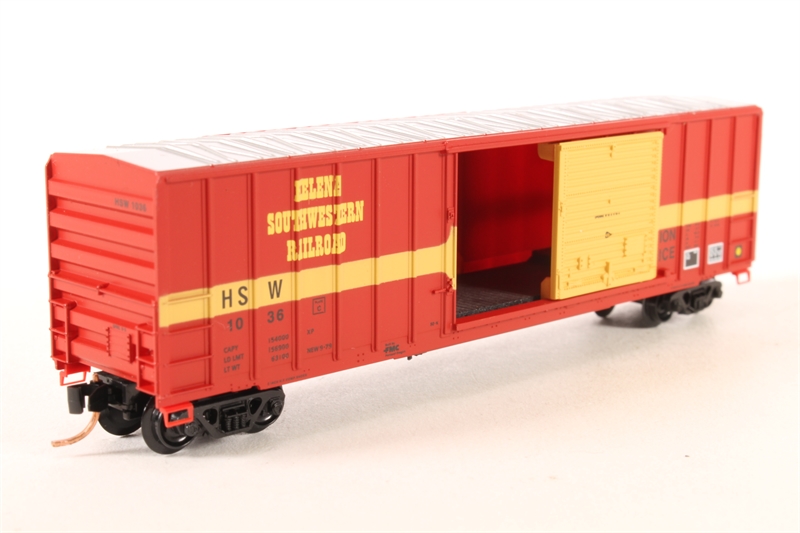 Micro-Trains 25640 50' FMC 5077 boxcar of the Helena Southwestern - red