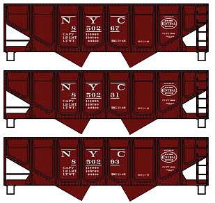 Accurail 28014ACU 55-Ton Panel-Side 2-Bay Hopper Kit, New York Central