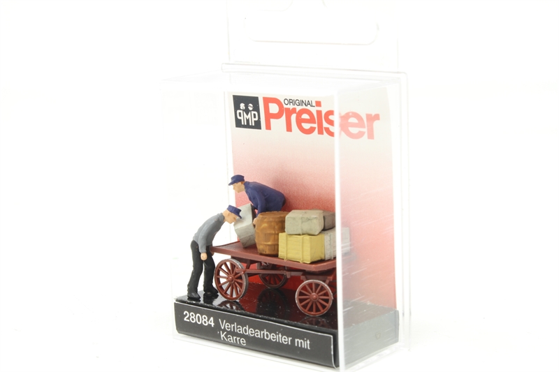 Preiser 28084 Loading workers & cart - Hattons