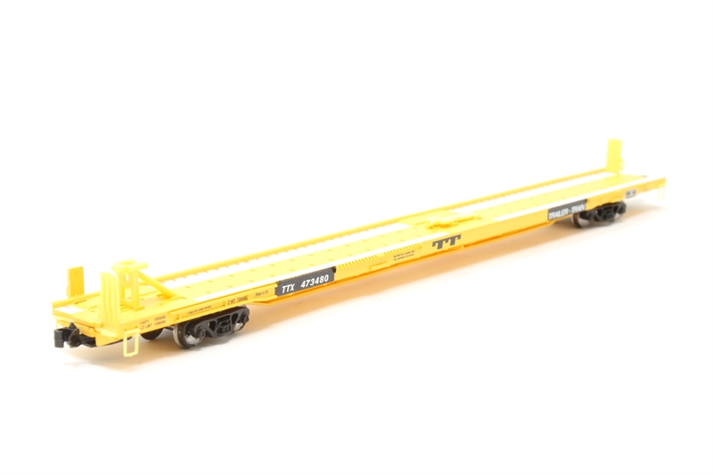 Trainworx 28545-03 85' PS flat car of the TTX Company - yellow with white