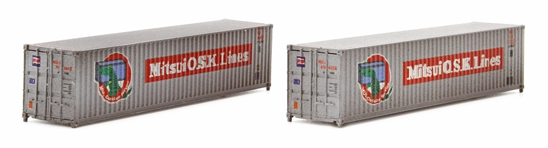 Dapol 2F-028-117 40ft containers "MOLU" - weathered - pack of 2 - Hattons