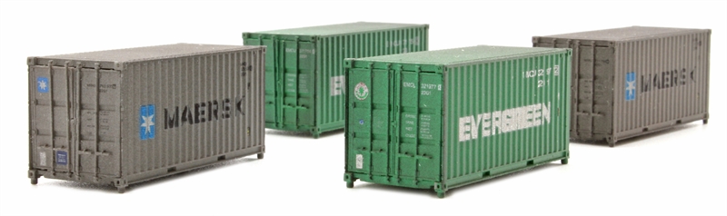 Dapol 2F-028-201 20ft containers "Evergreen" - 321977 2 & - Hattons