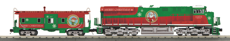 MTH 30-20523-1 ES44AC and Caboose Set, Christmas #1203 - Proto-Sound 3 ...