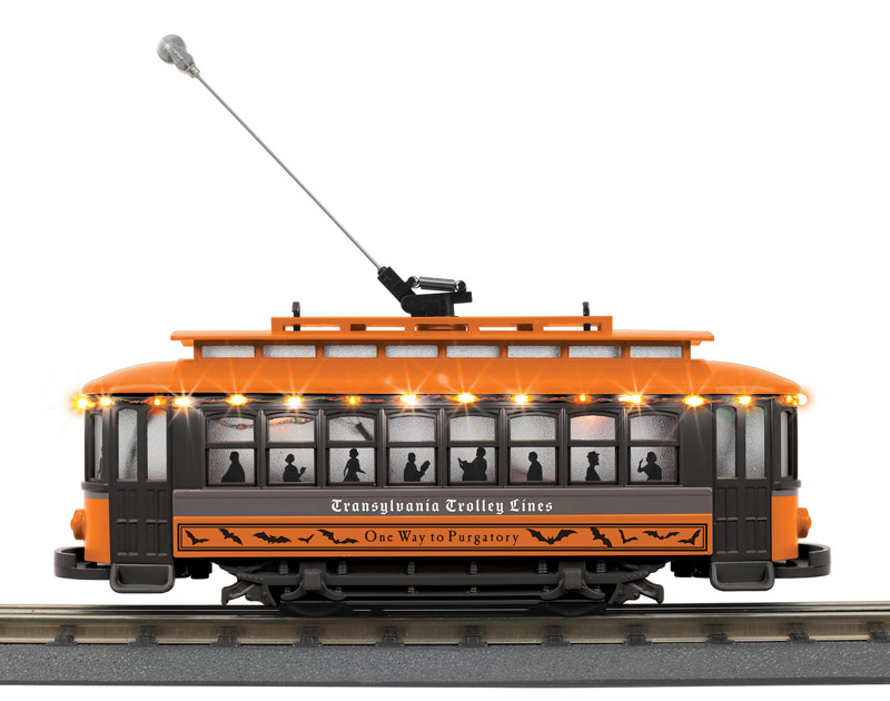 MTH 30-5213 Bump-n-Go Trolley with Interior LEDs, Transylvania Trolley