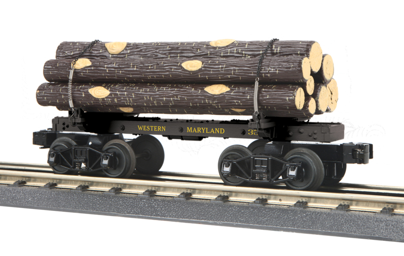 MTH 30-76720 19th Century Log Car with Load, Western Maryland #35