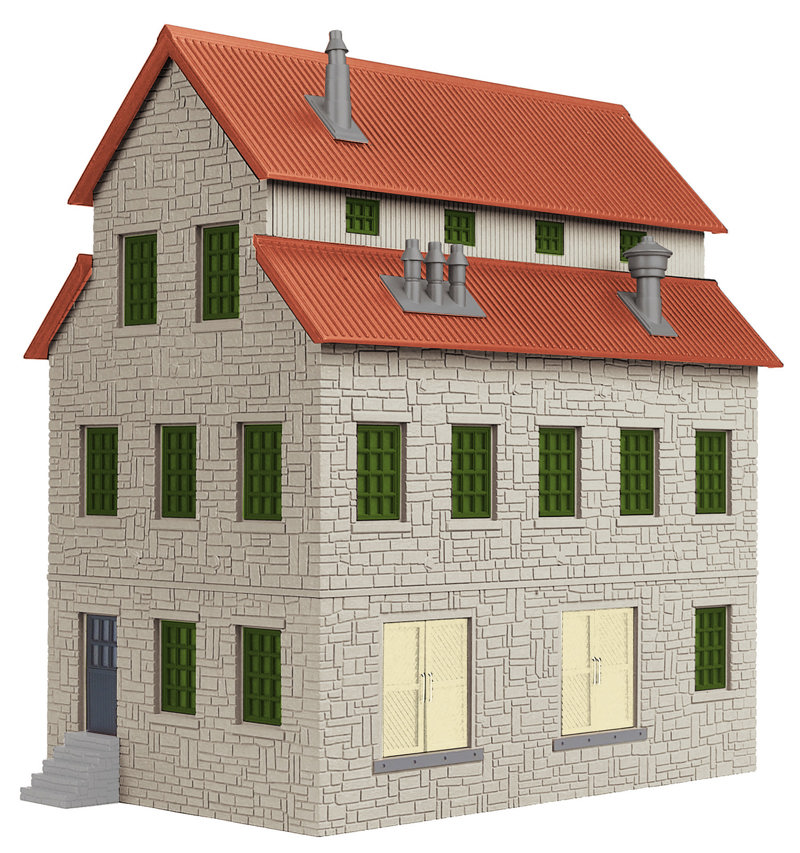 MTH 30-90188 Grainery, Gray Stone with Red Oxide Roof - Hattons
