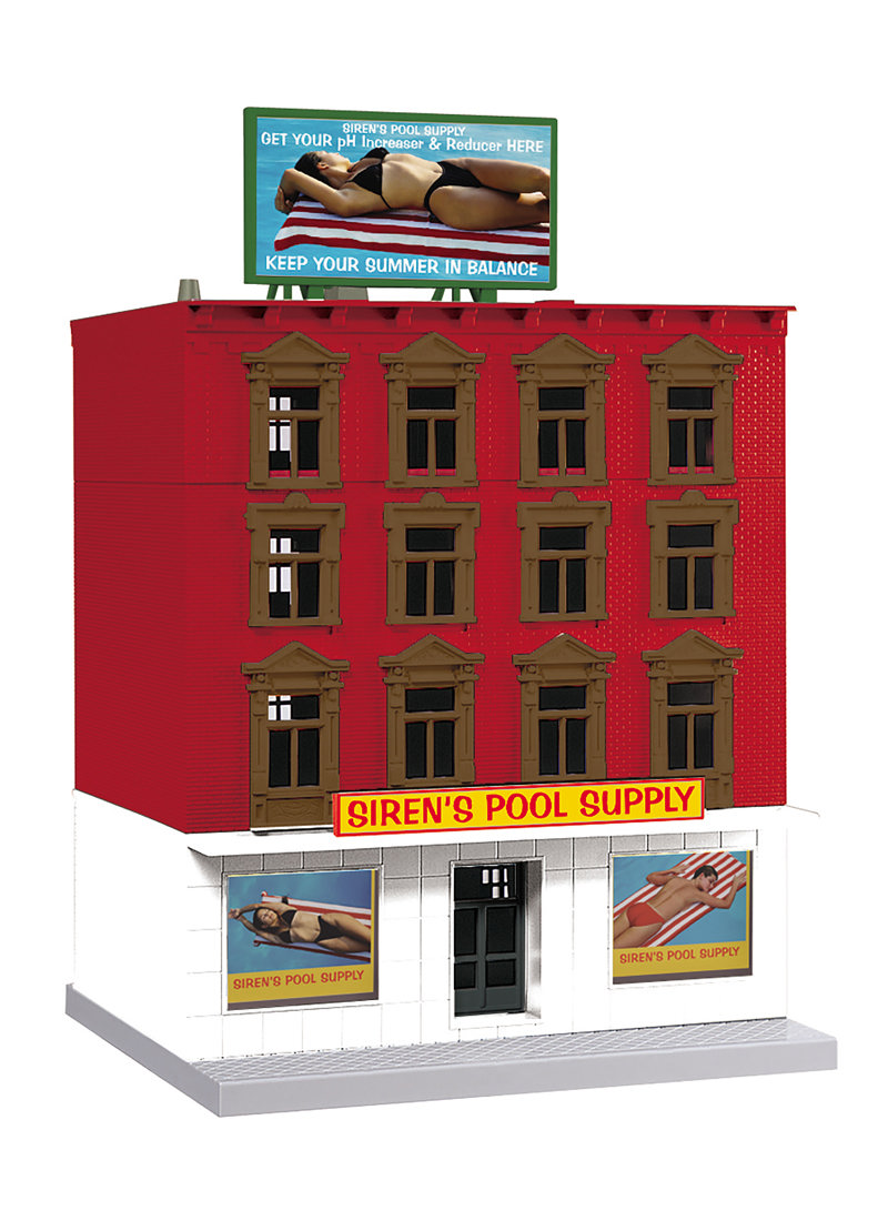 MTH 30-90607 4-Story Building, Sirens Pool Supply - Hattons