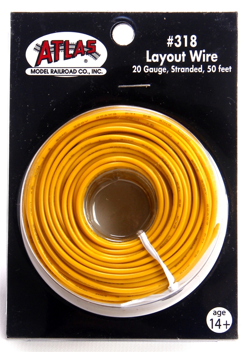 Atlas 318ATL 50' Yellow 20 Gauge Stranded Layout Wire