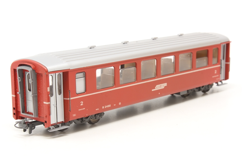 Bemo 3252-129 2nd Class Passenger Coach B2346 in Furka Oberalp Livery