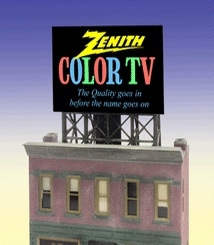 Miller Engineering 33-8860MLG Zenith Color TV Billboard, Animated Neon