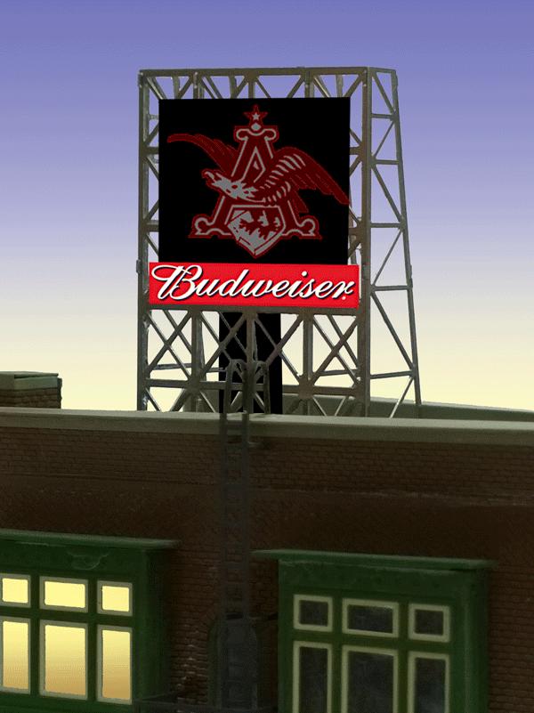 Miller Engineering 33-9015MLG Budweiser Eagle Rooftop Billboard, Animated