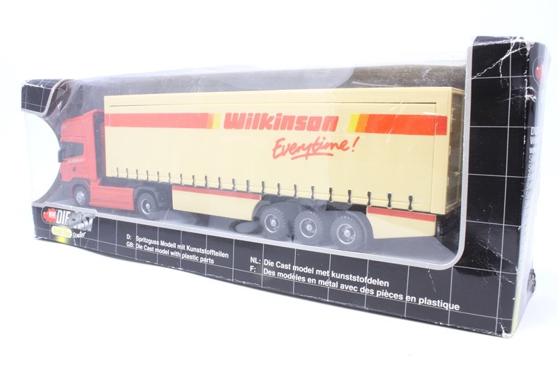 Dickie 341-5501 Scania Yellow Curtain Trailer 'Wilkinson'